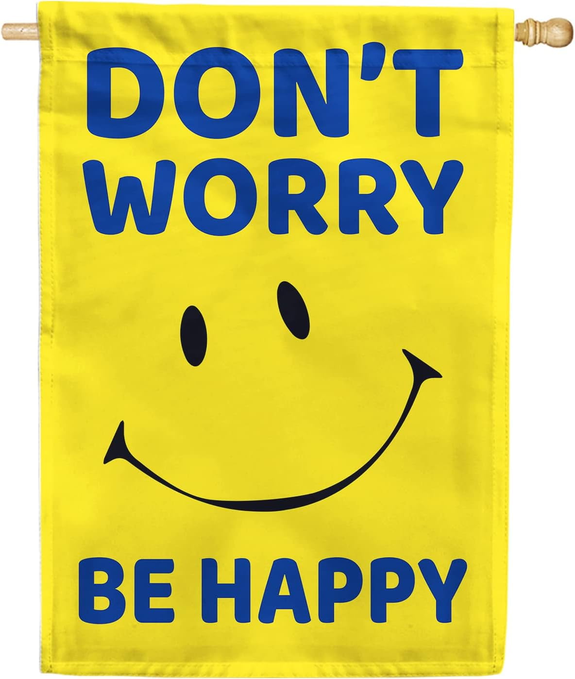 Don't Worry Be Happy House Flag Yellow Smiley Happy Face Inspirational ...