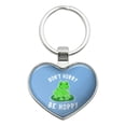 Don't Worry Be Hoppy Frog Funny Humor Keychain Heart Love Metal Key ...