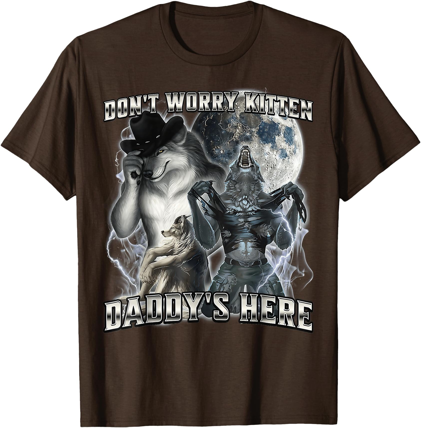 Don't Worry Kitten Daddy's here Alpha Wolf Father Grandpa Unisex T ...