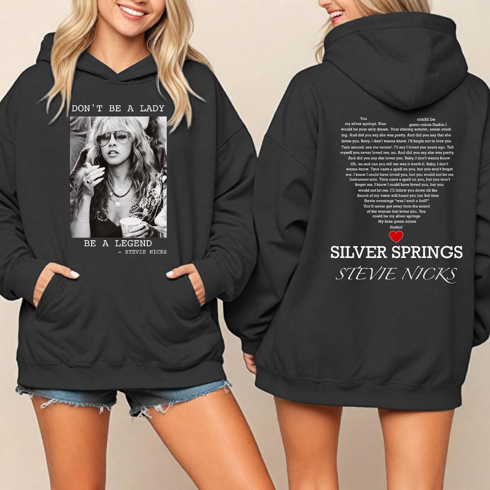 Don't be a Lady be a Legend Front Back Si|ver Springss (White) - Hoodie ...