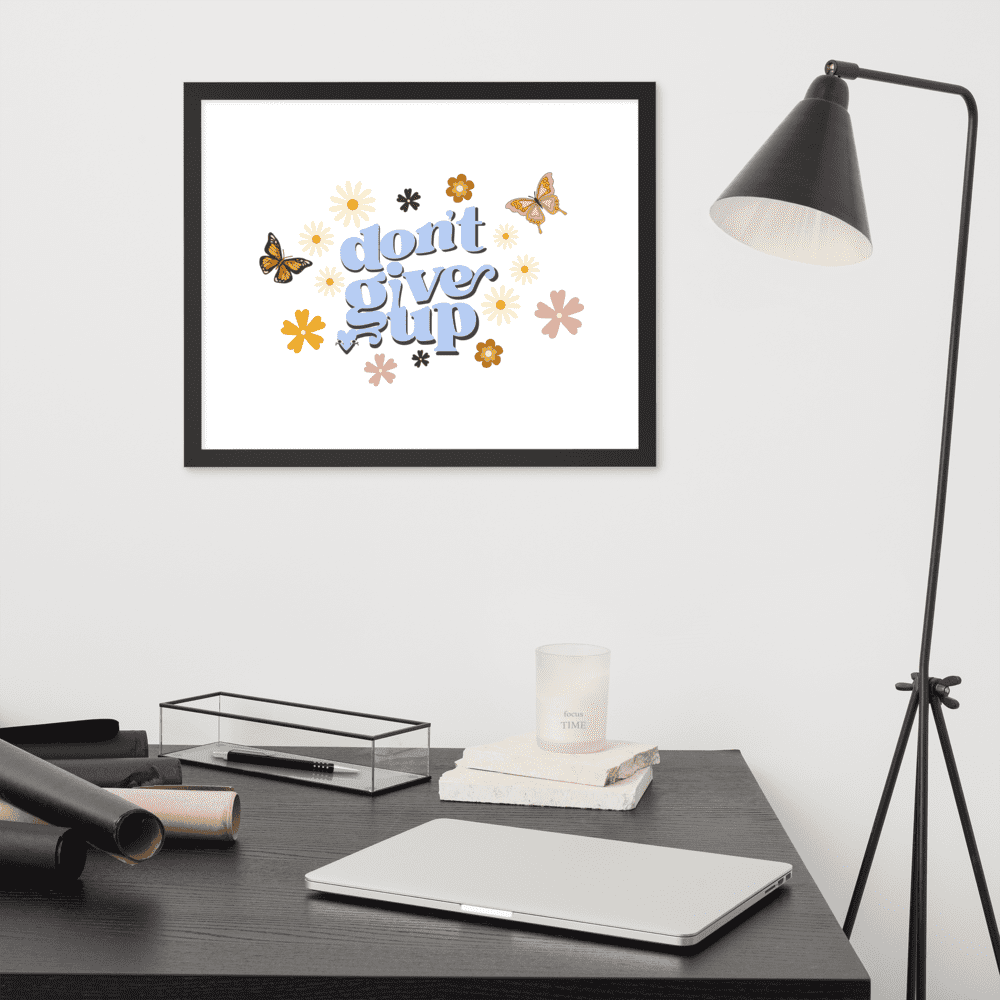 Don’t give up Framed photo paper poster, motivational poster ...