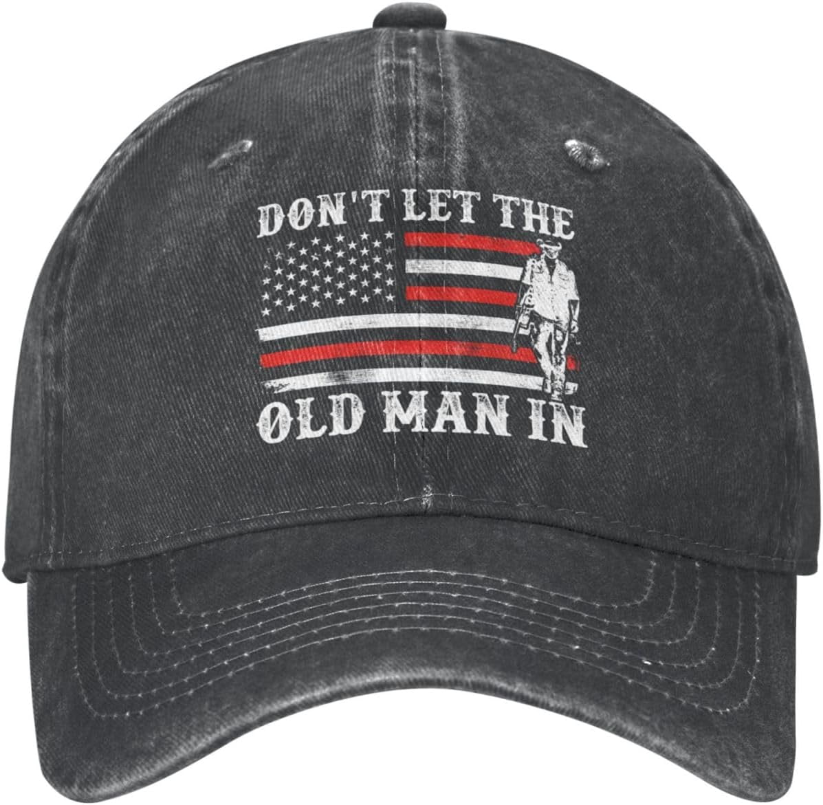 Don't let The Old Man in Vintage American Flag Hat Low Profile Caps ...