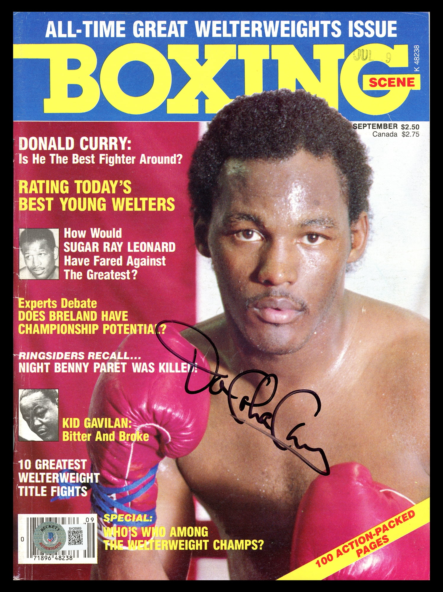 Donald Curry Autographed Boxing Scene Magazine Beckett BAS QR #BH26969 ...