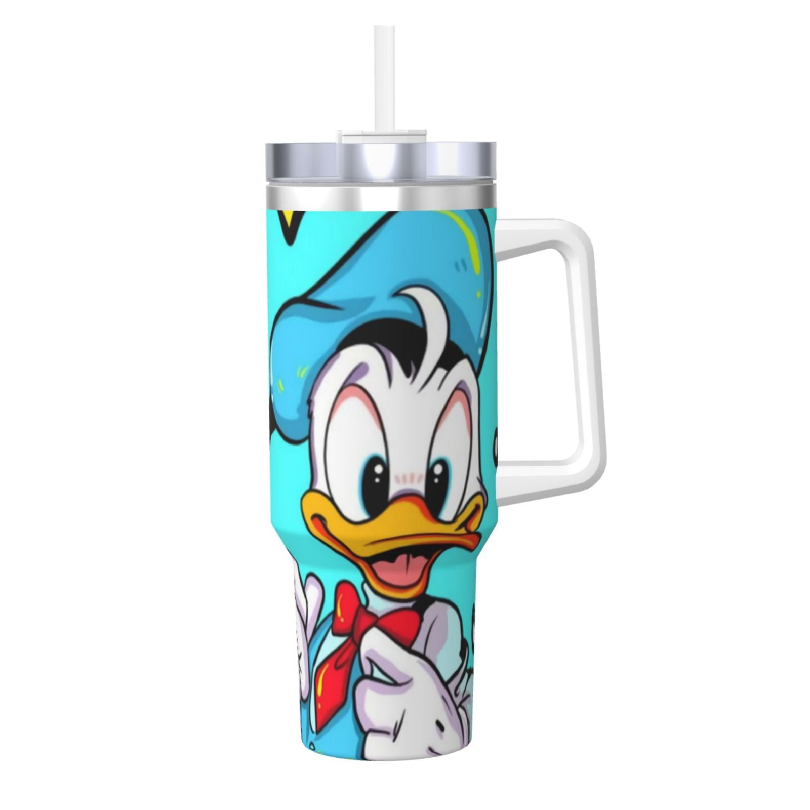 Donald Duck 40oz Ice King (With Handle And Straw),Car Travel Cup,2-In-1 ...