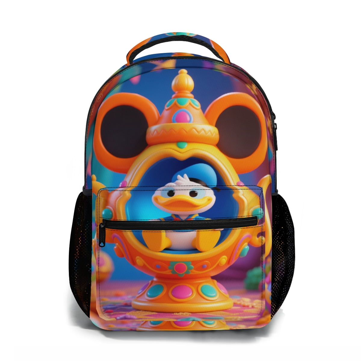 Donald Duck Backpack Full Print Bag Waterproof Unisex Travel Outdoor ...