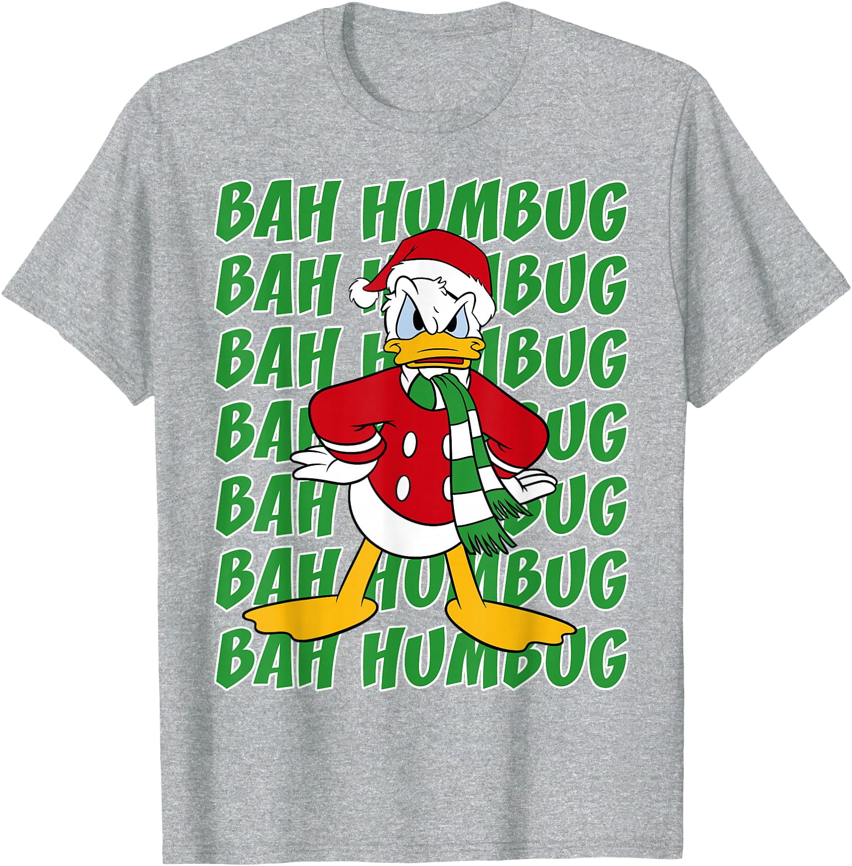 Donald Duck Bah Humbug Christmas Text Stack DTG Print Unisex T-Shirt ...