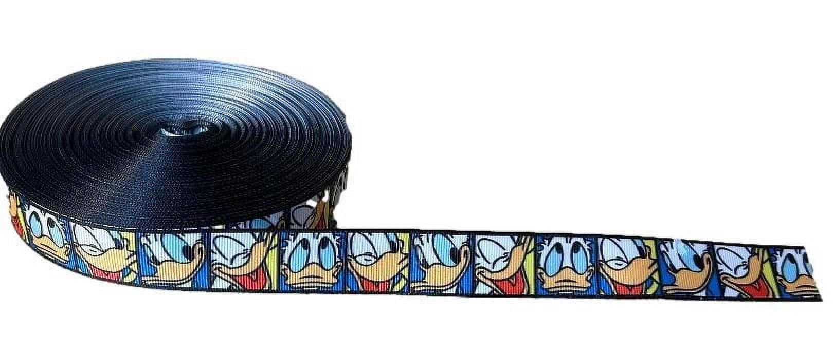 Donald Duck Cartoon Character Faces Blue Border 1" Wide 3 Yards Repeat ...