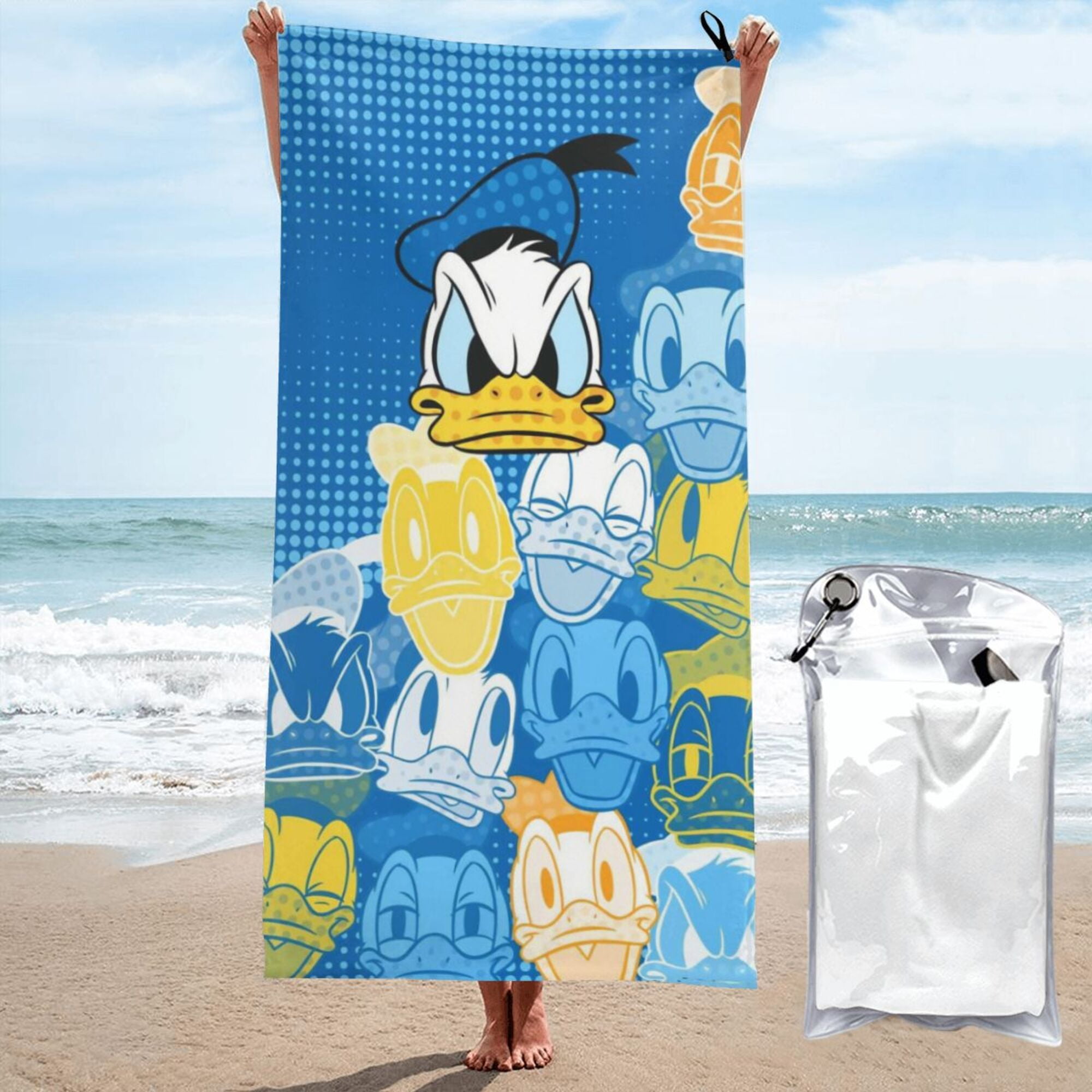 Donald Duck Cartoon quick drying bath towel Microfiber swimming beach ...