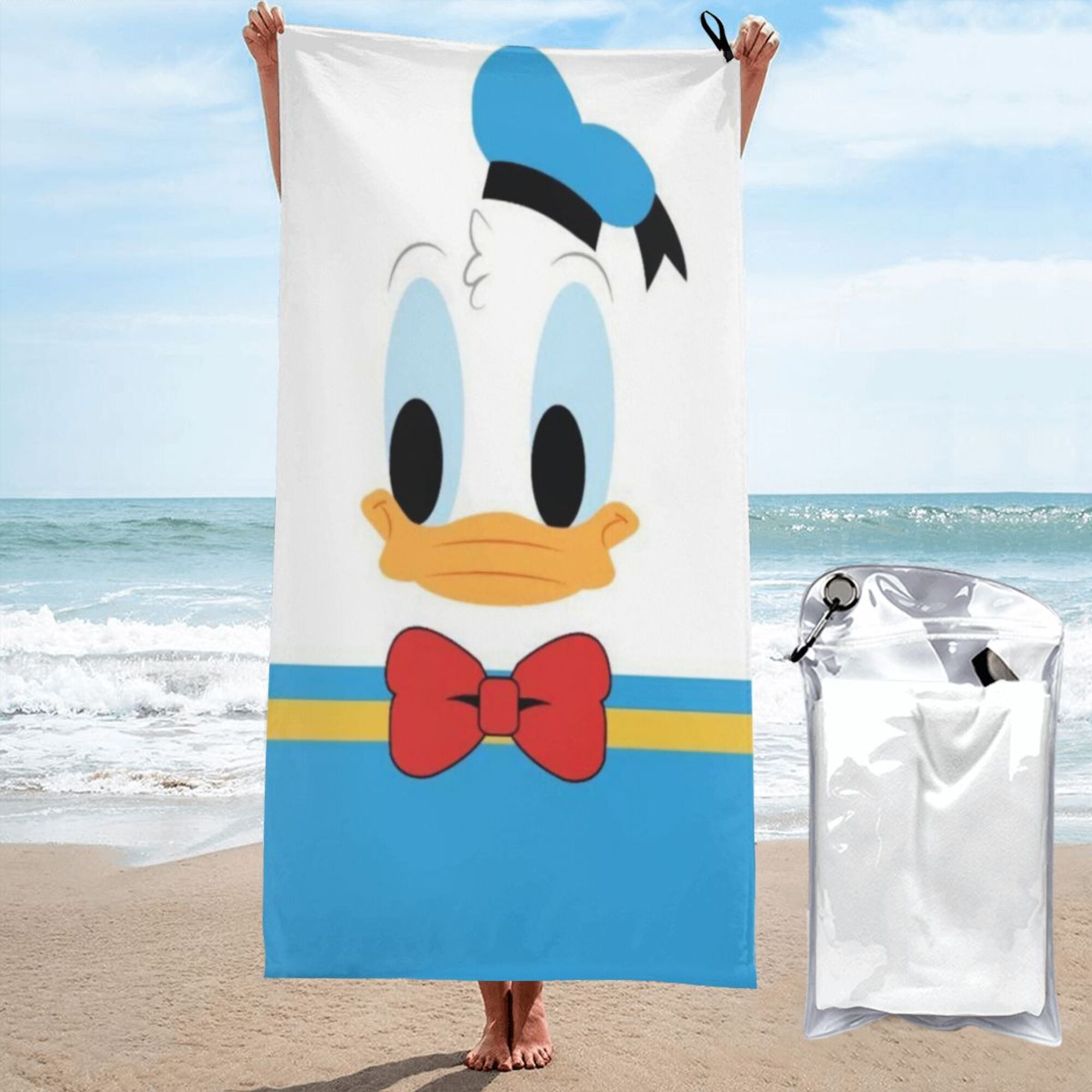 Donald Duck Cartoon quick drying bath towel Microfiber swimming beach ...
