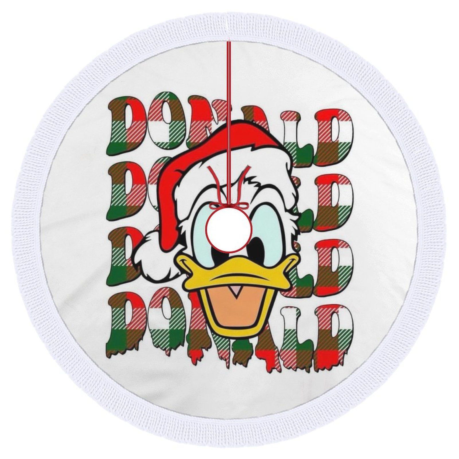Donald Duck Christmas tree skirt Christmas tree mat with fringe ...