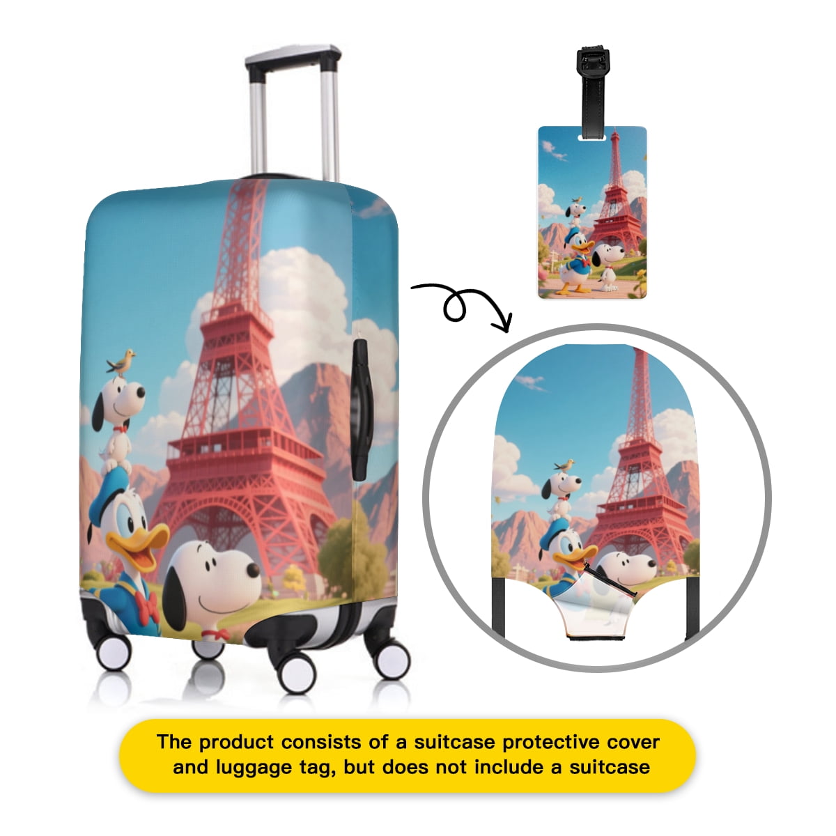 Donald Duck Hard Shell Suitcase Cover with Luggage Tag, 21inch/25inch ...