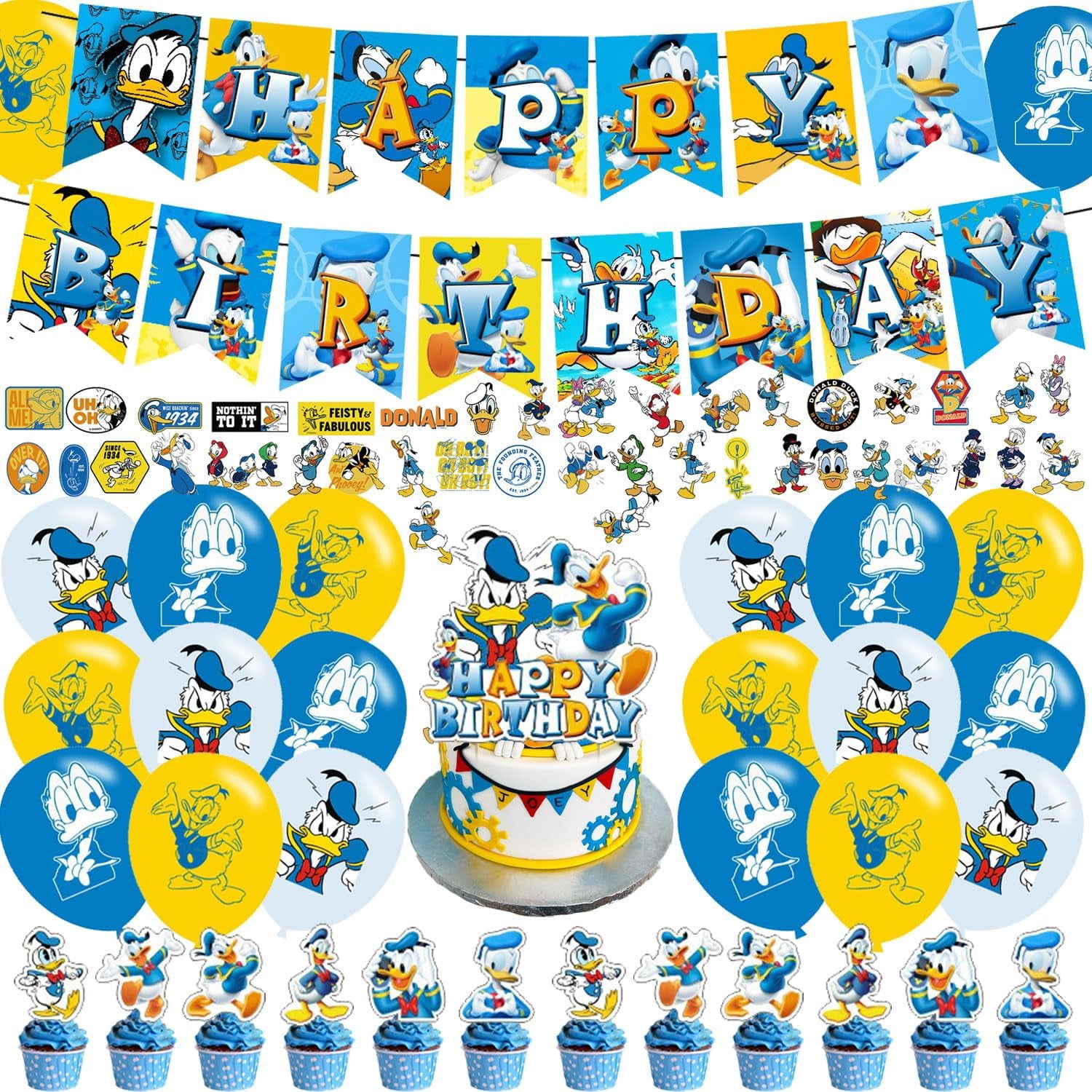 Donald Duck Party Decorations Set, Donald RST1 Duck Birthday Party ...