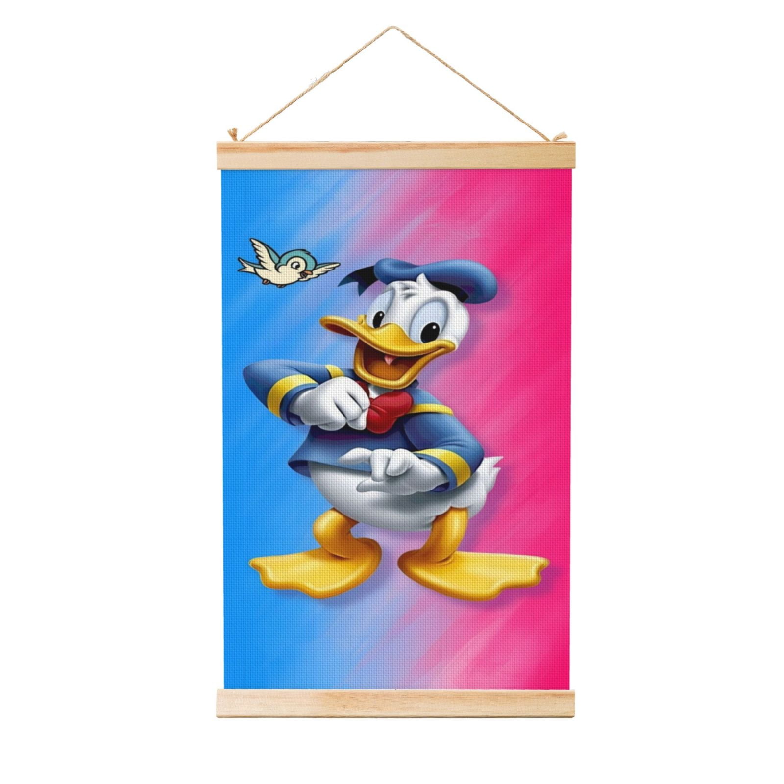 Donald Duck Poster Aesthetic Canvas Wooden Shaft Wall Art Hanging ...