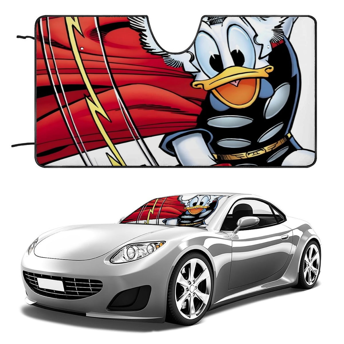 Donald Duck Presents-theme Windshield Sun Shade Front Protector Folding ...