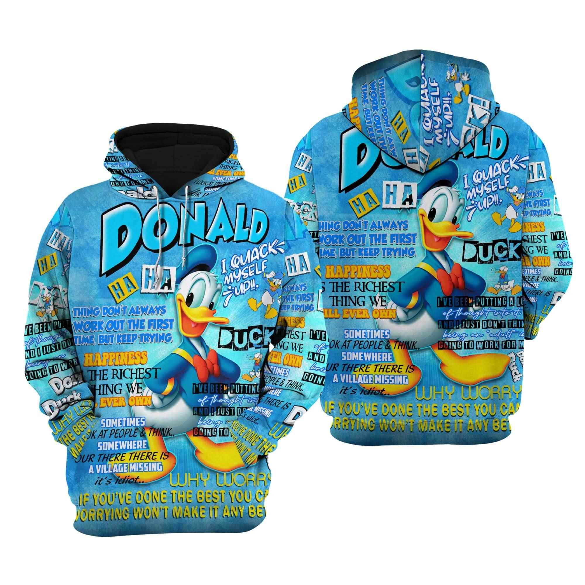Donald Duck Punk Words Pattern Disney Quotes Cartoon Graphic Outfits ...