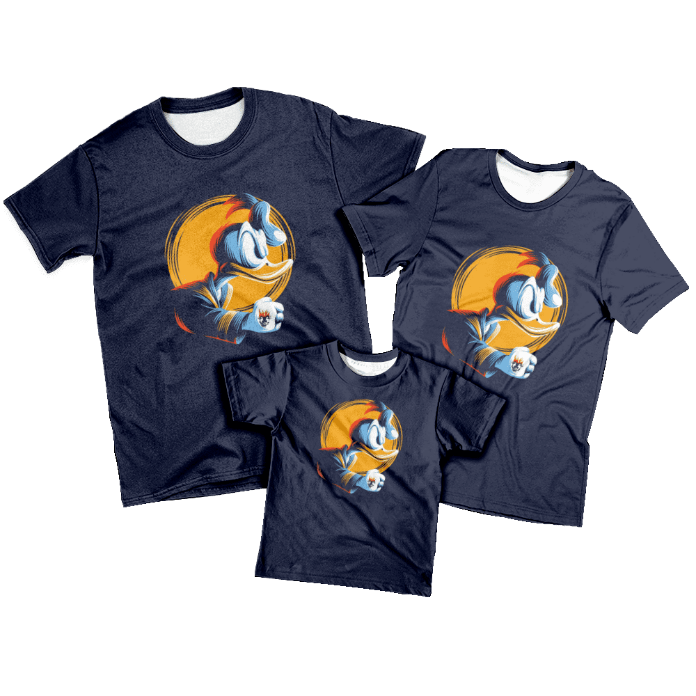 Donald Duck Retro Cotton Funny Family Graphic T-Shirt Short Sleeve Family Mama Papa Baby for Boy ...