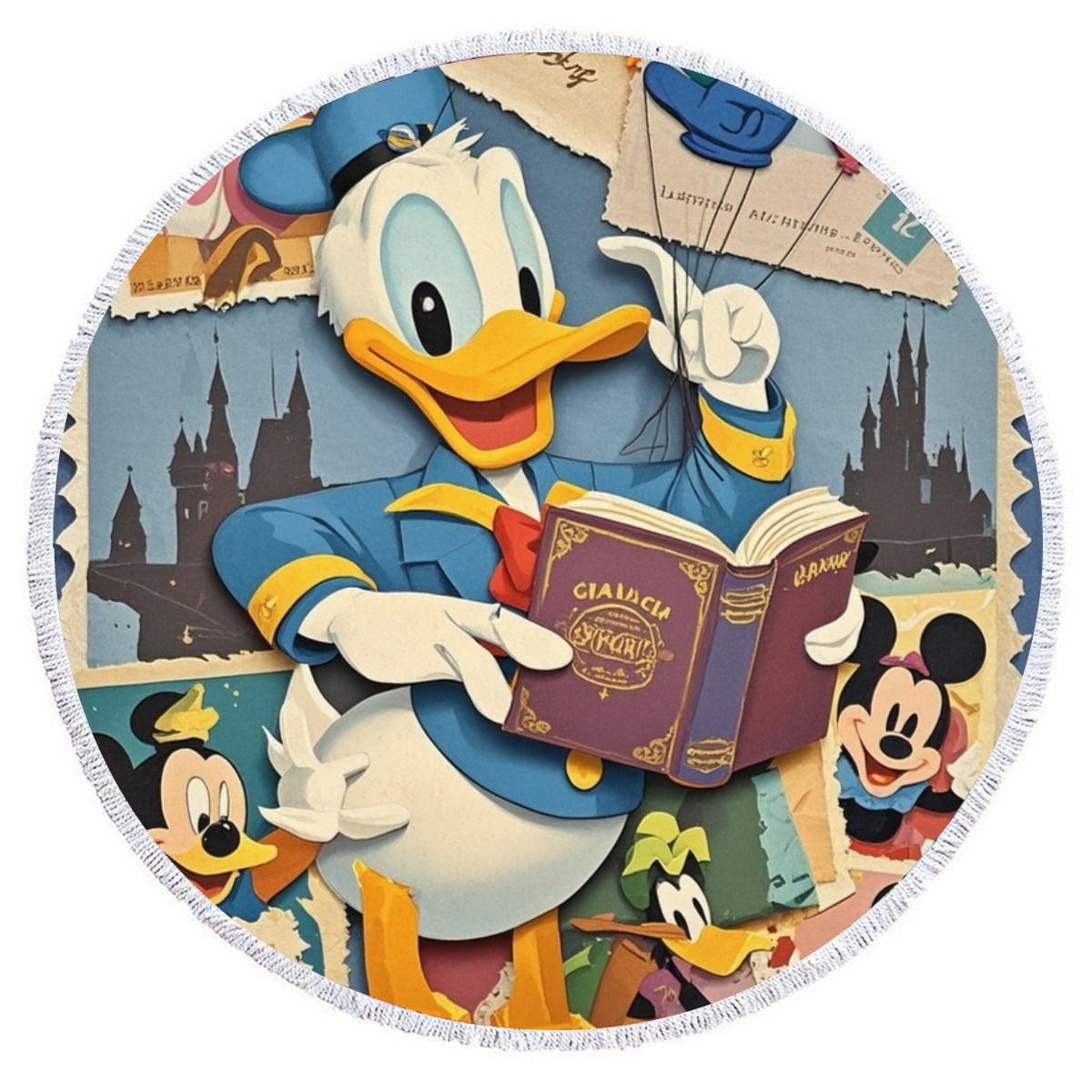 Donald Duck Round Beach Towels Suitable For Carrying During Summer ...