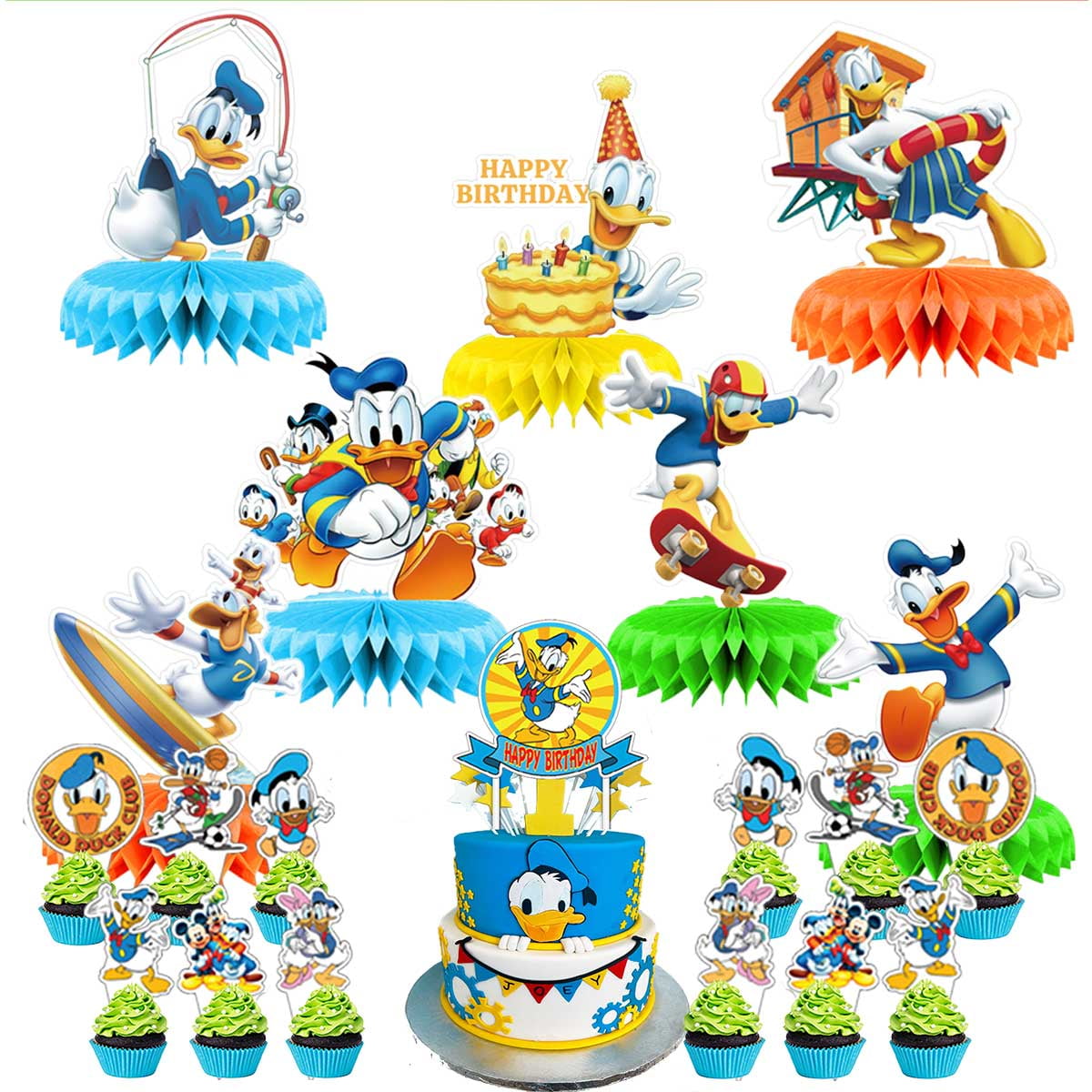 Donald Duck Sailor Duck Party Decor Supplies Honeycomb Centerpieces ...