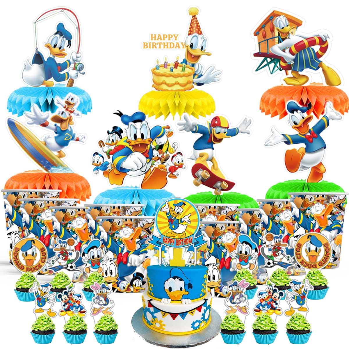 Donald Duck Sailor Duck Party Supplies Decor Cups Fans Decorations ...