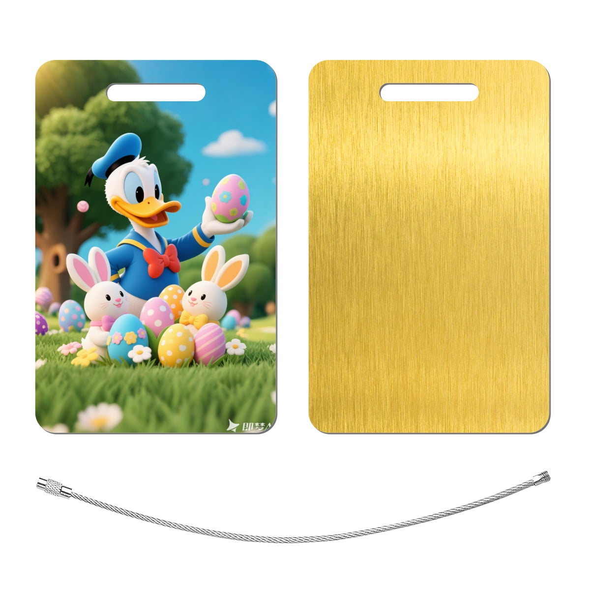 Donald Duck Stainless steel luggage tag (double-sided printing）Travel ...