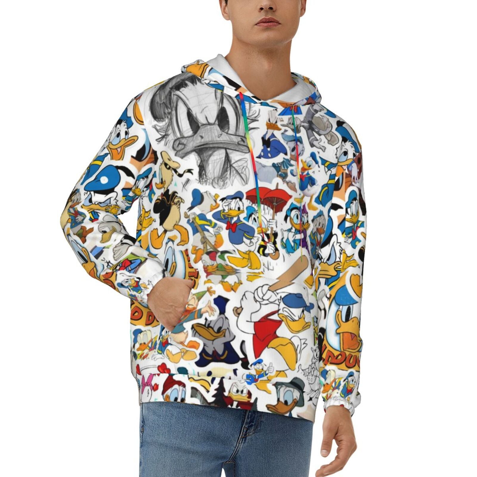 Donald Duck Unisex Hoodie Fashion Print Long Sleeve Drawstring Hooded ...