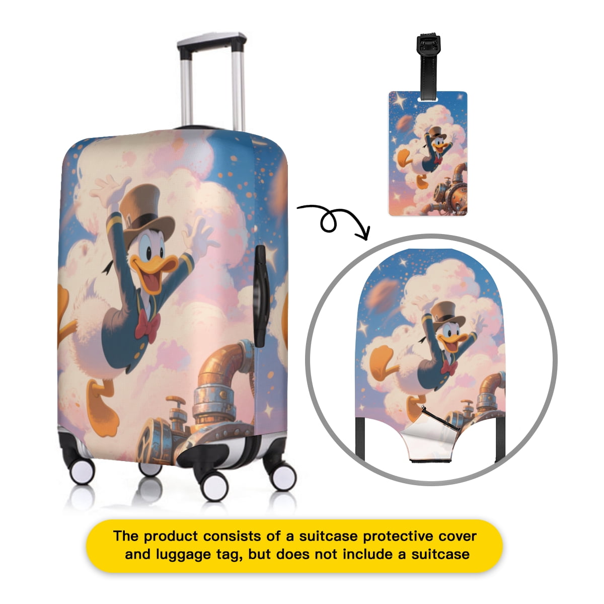 Donald DuckLuggage Cover, Hard Shell Suitcase Cover with Luggage Tag ...