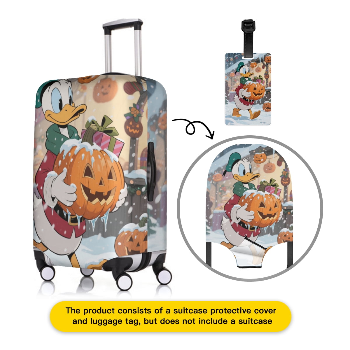 Donald DuckLuggage Cover, Hard Shell Suitcase Cover with Luggage Tag ...