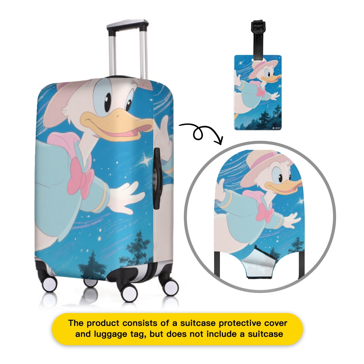 Donald DuckLuggage Cover, Hard Shell Suitcase Cover with Luggage Tag ...