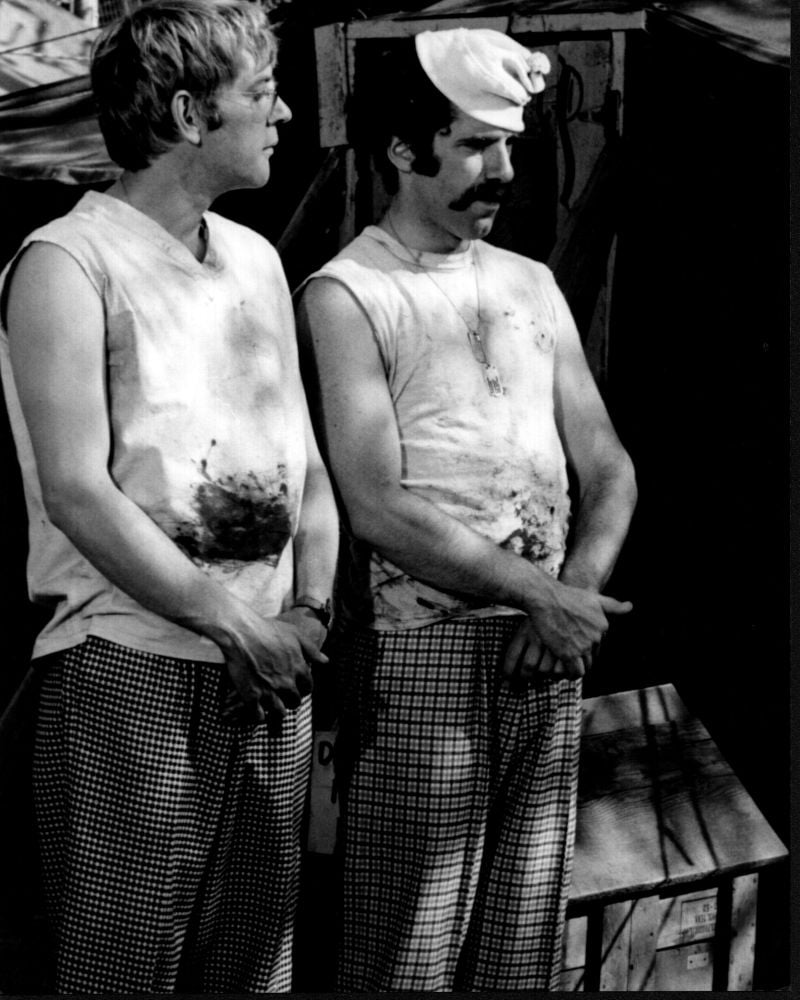 Donald Sutherland And Elliott Gould In M*A*S*H Black And White Photo ...