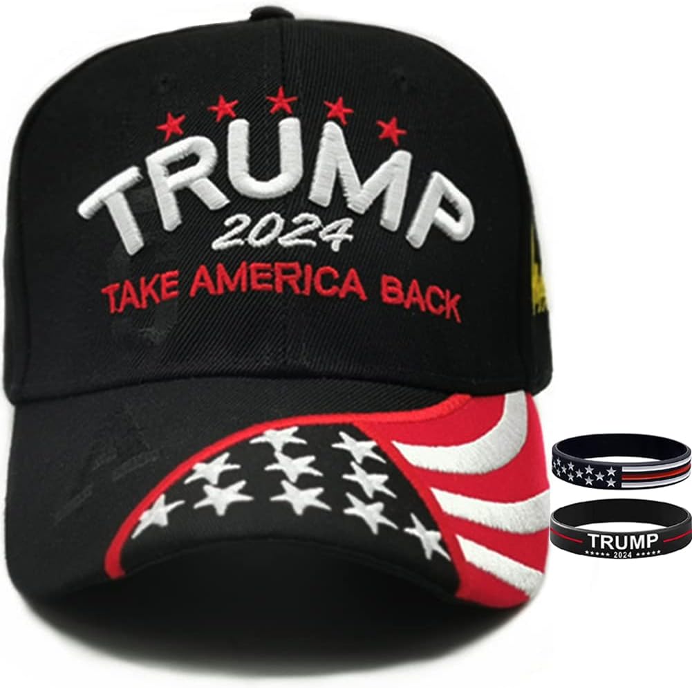 Donald Trump 2024 Baseball Cap with Two Wristbands - Make America Great ...