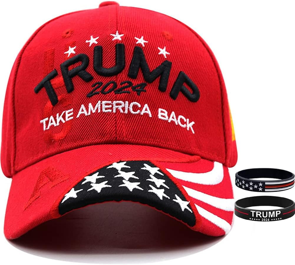 Donald Trump 2024 Baseball Cap with Two Wristbands - Make America Great ...