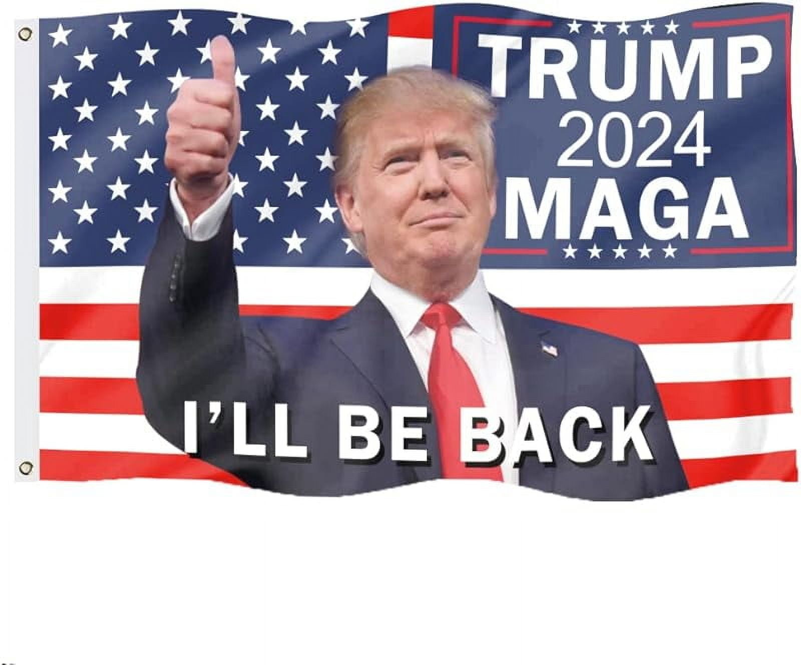 Donald Trump 2024 Flags 4x6 Ft I Will Be Back Sign Make America Great Again Banner MAGA American ...