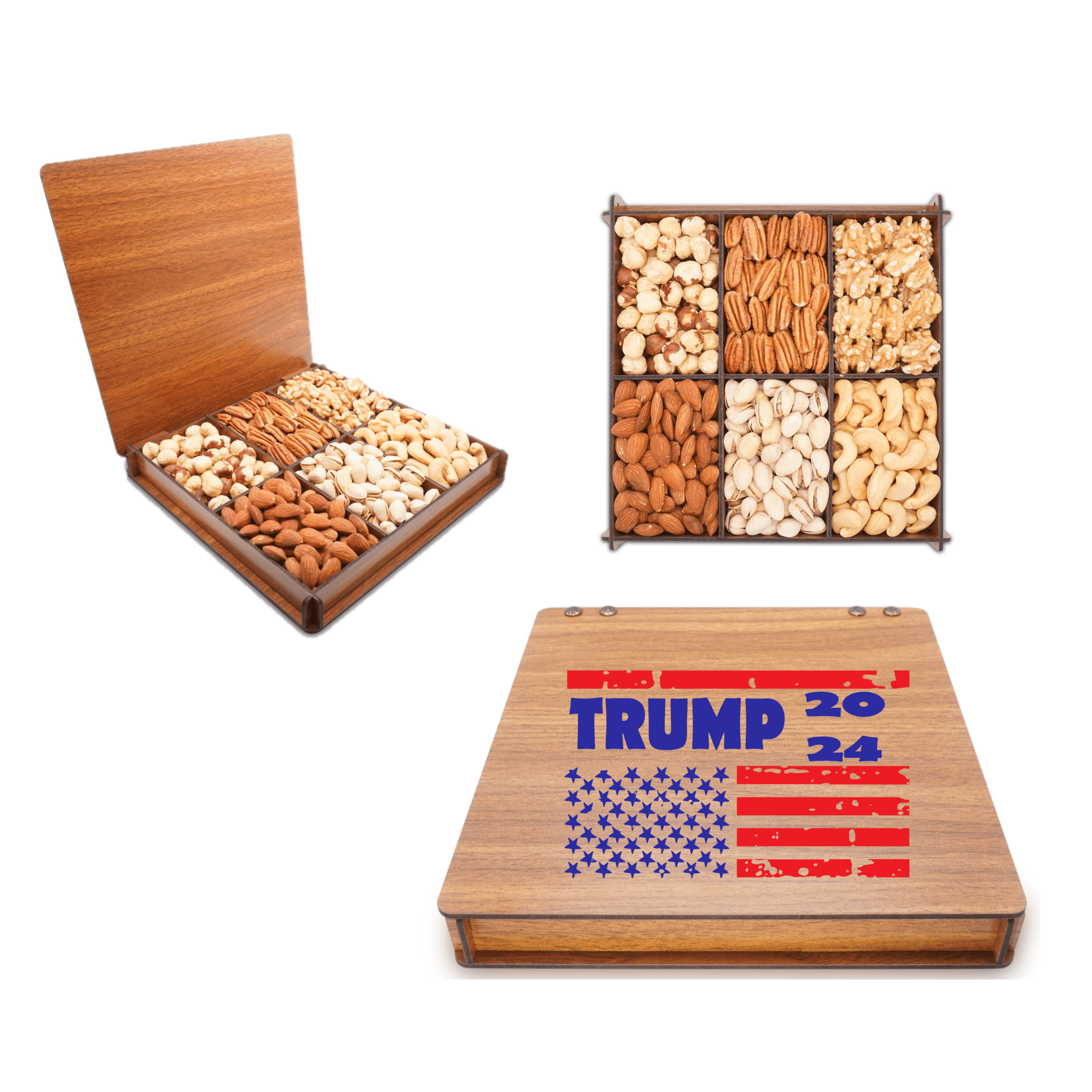 Donald Trump 2024 Mixed Nuts Boxes American Flag Gift Basket Trump 2024 ...