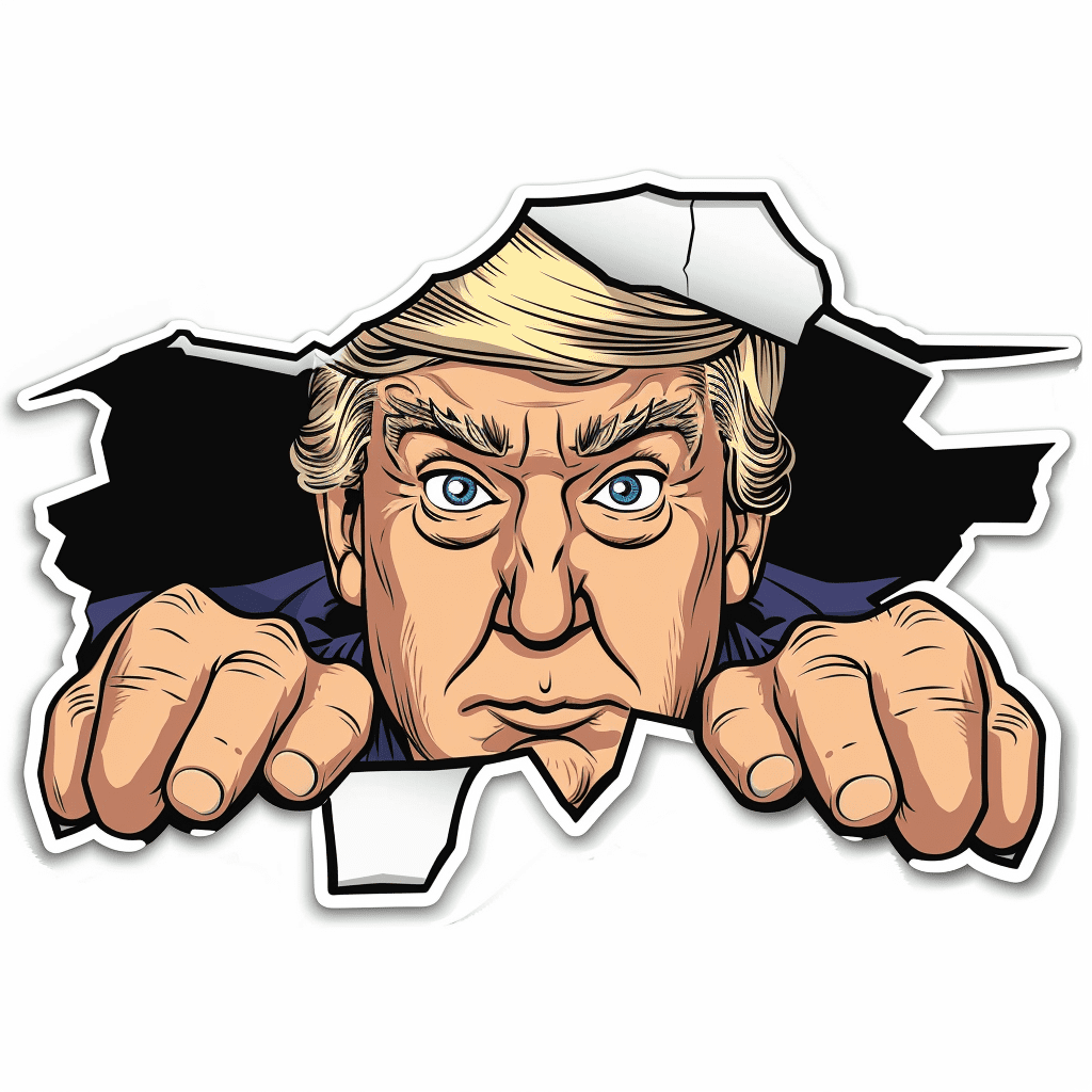 Donald Trump 3D Peeking Sticker for Car, Truck, Laptop, or Wall ...