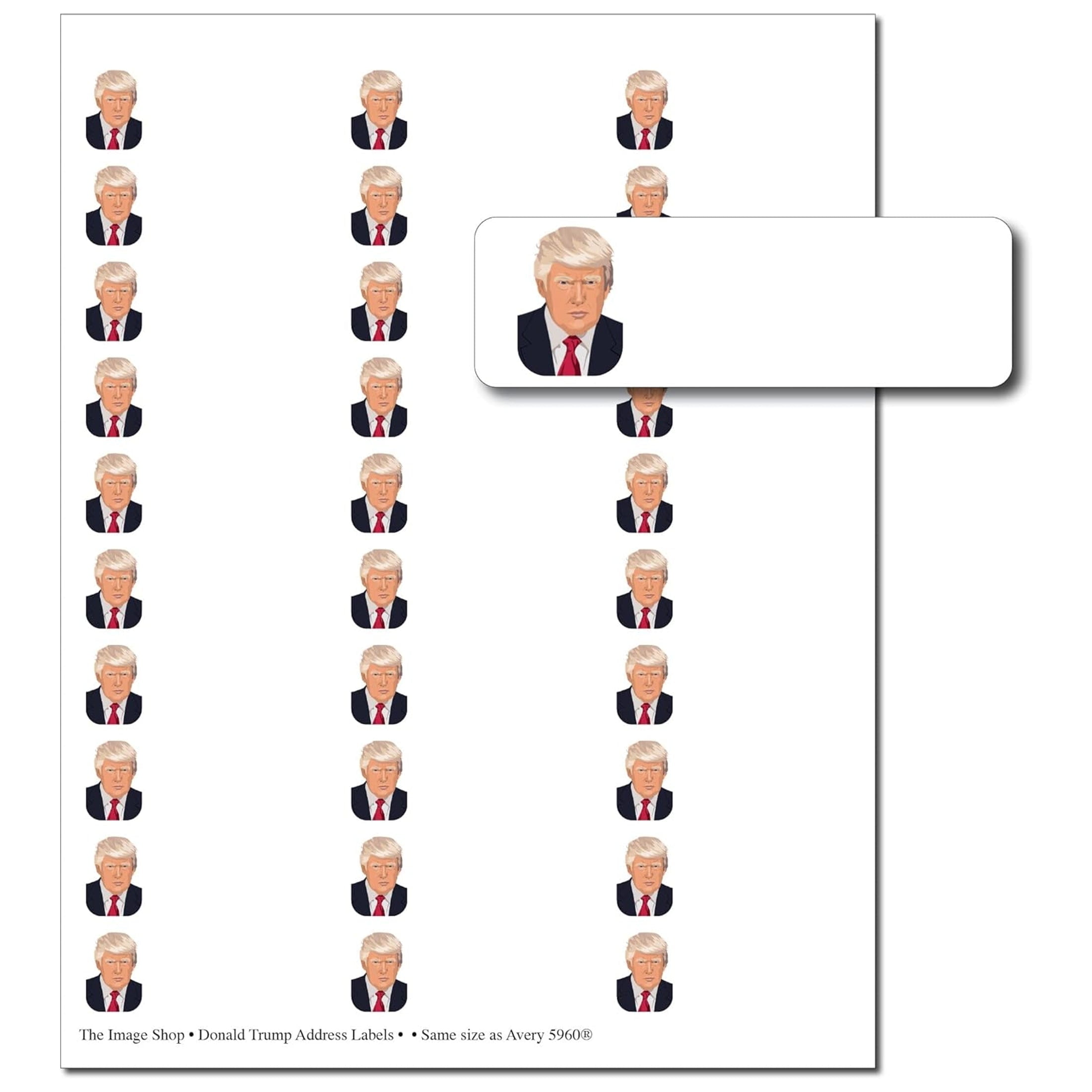 Donald Trump Address Labels - 1" x 2-5/8" - 30 per Sheet - Total of 150 ...
