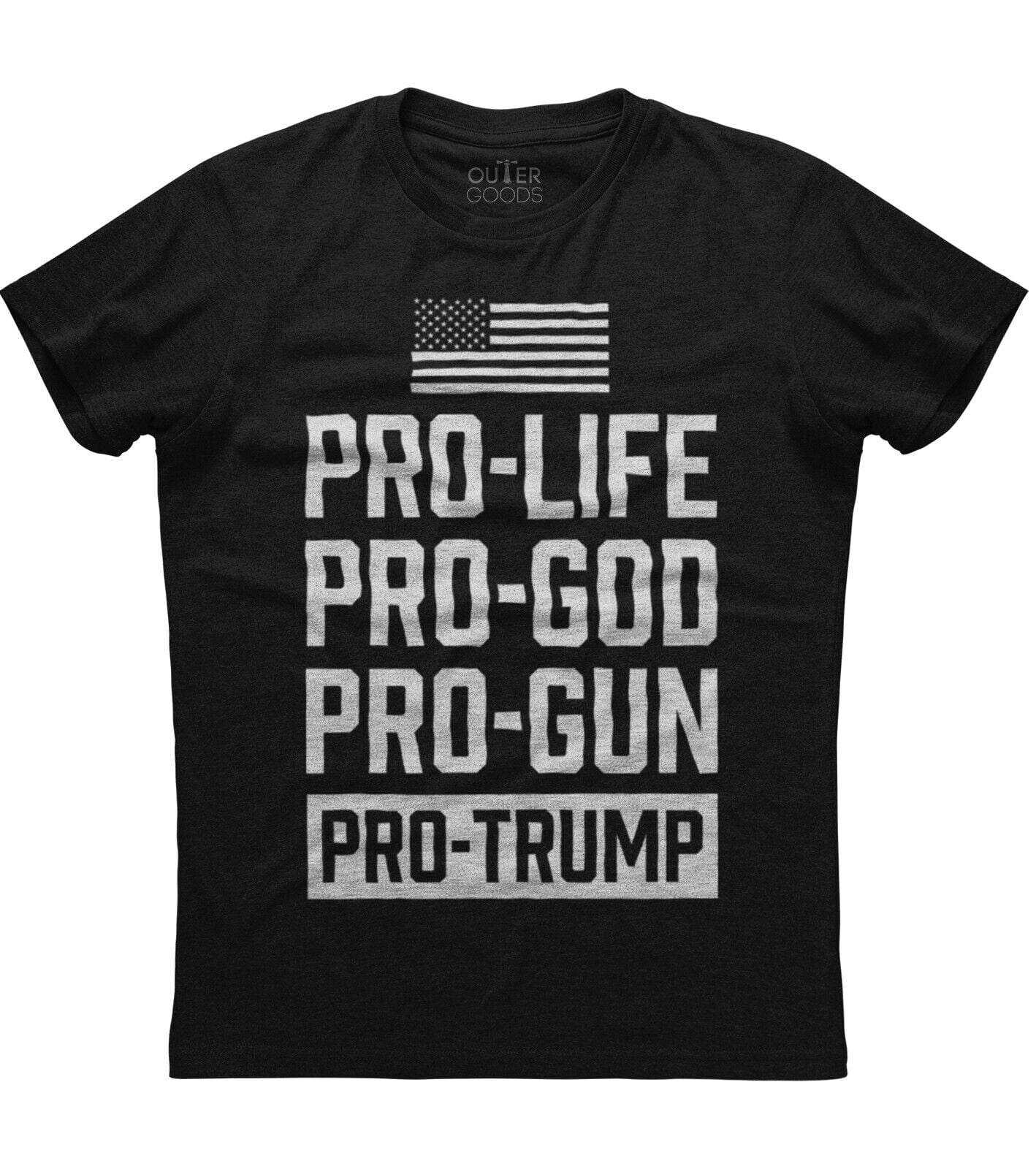 Donald Trump America Flag Pro Life Pro God Pro Gun Pro Trump New Men's ...