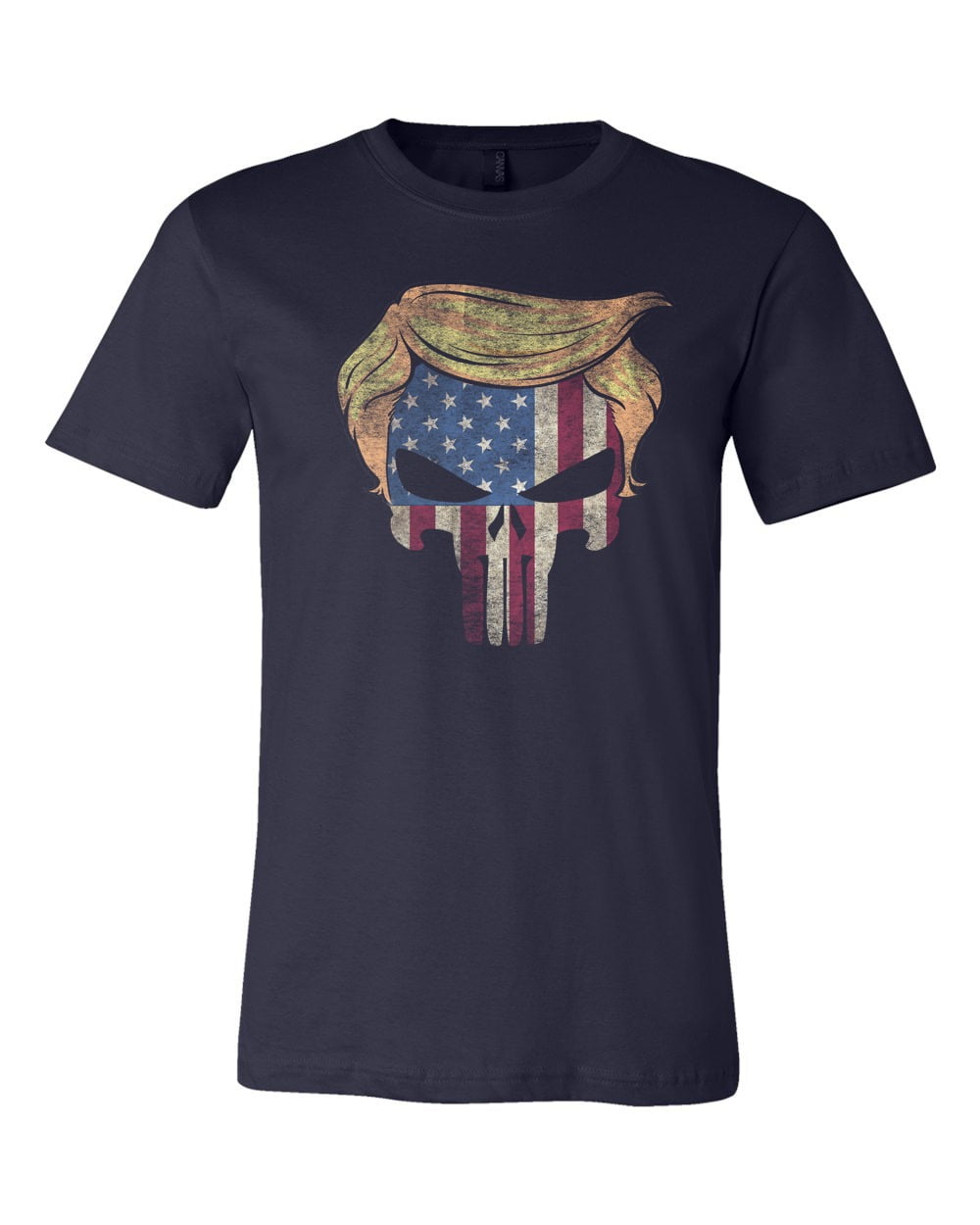 Donald Trump American Flag Skull Logo T-Shirt - Walmart.com