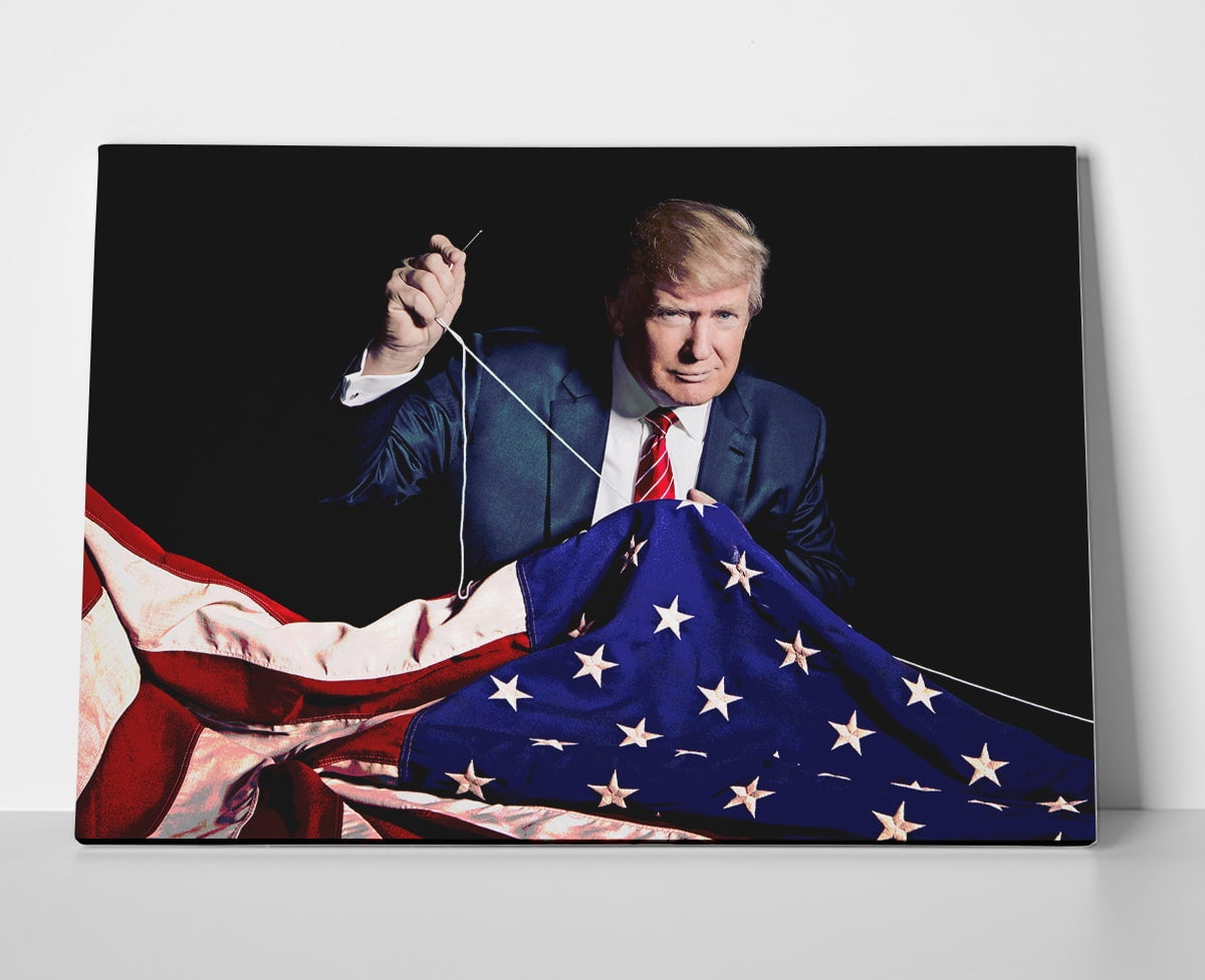 Donald Trump Flag Poster or Wrapped Canvas - Walmart.com