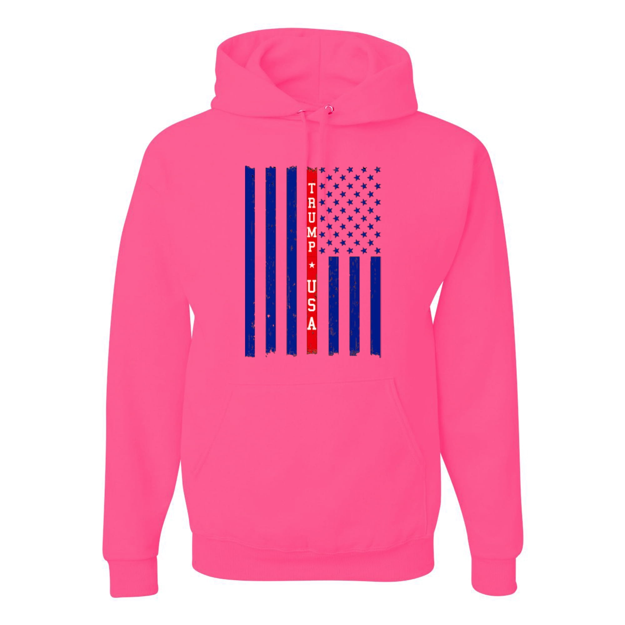 Donald Trump Flag USA Political Mens Hoodies, Neon Pink, Medium ...