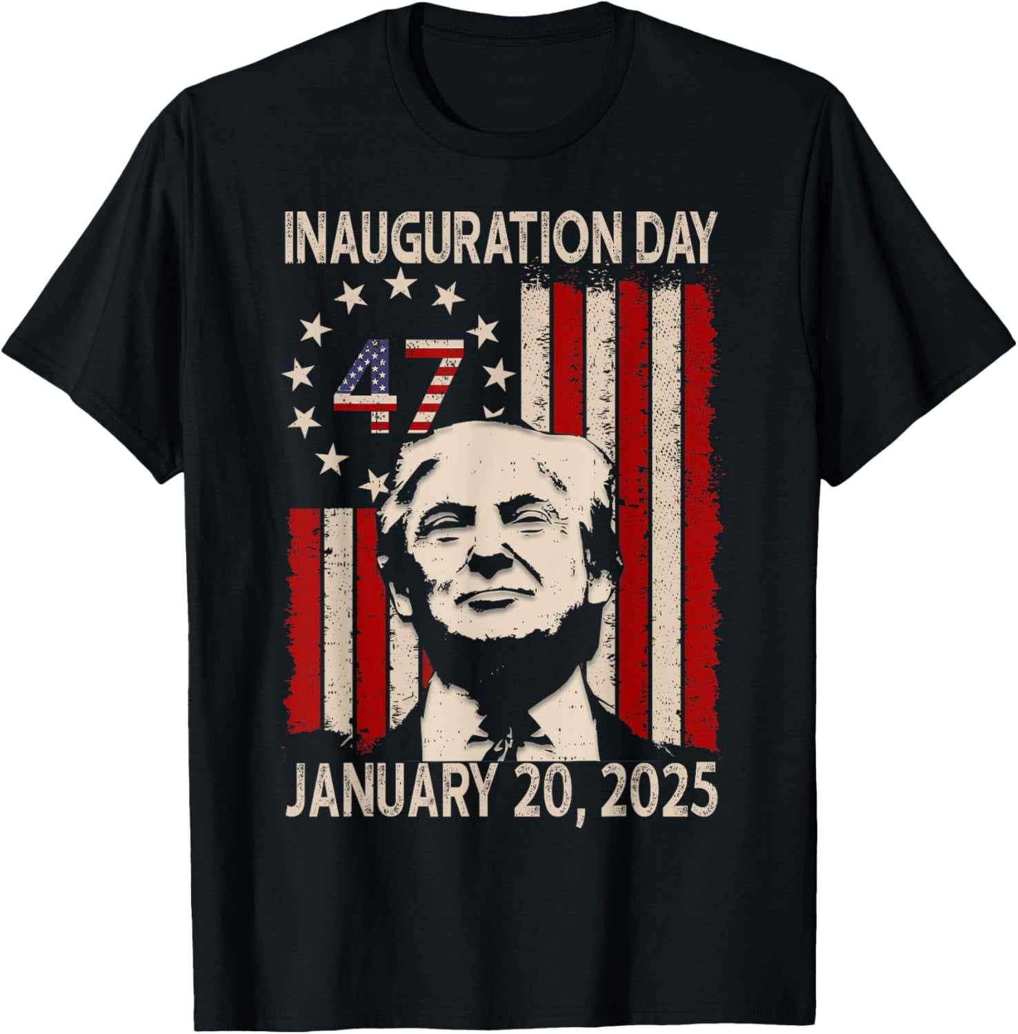 Donald Trump Inauguration Day 2025 47th President USA Flag T-Shirt ...