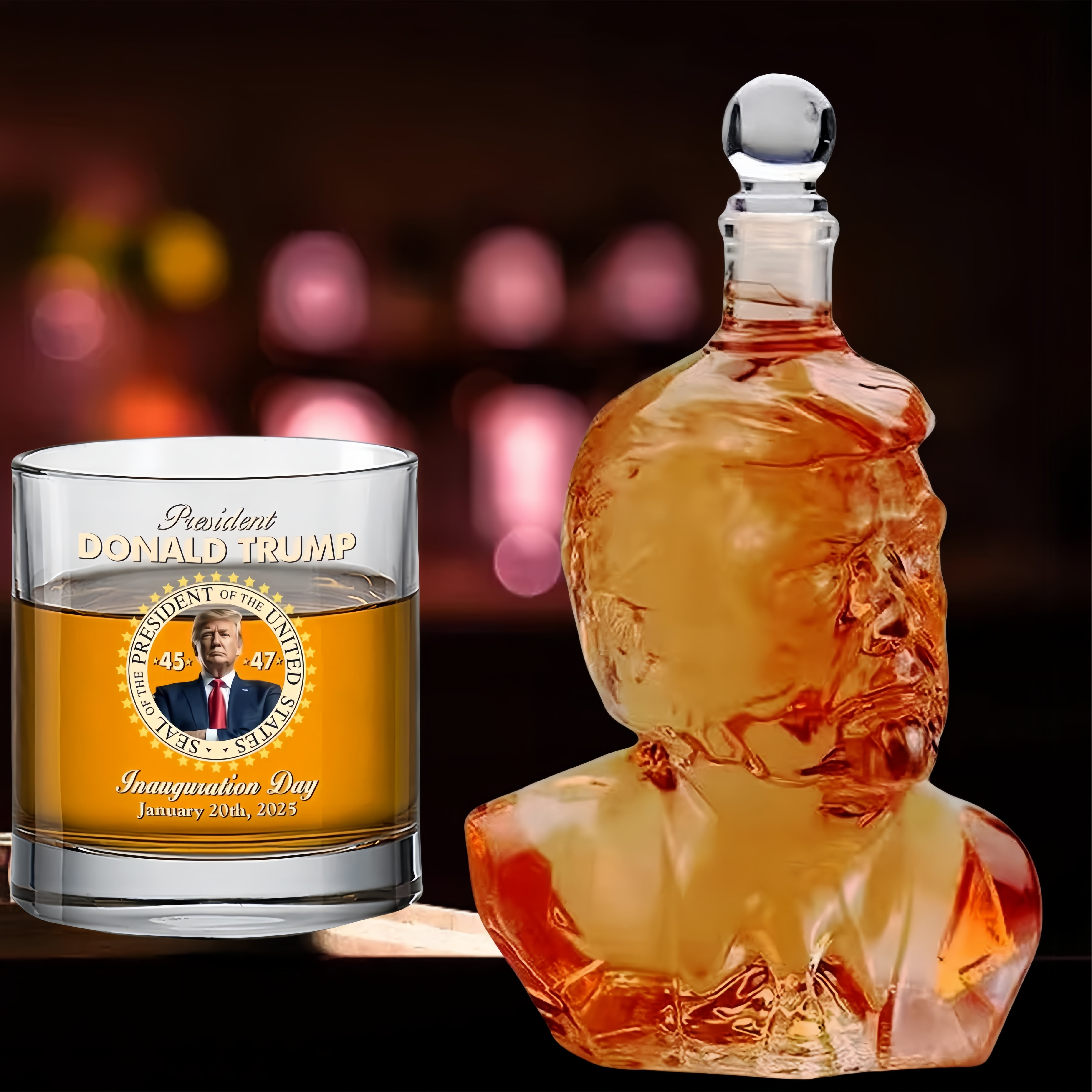 Donald Trump Presidency Design Whiskey Glass and Funny Trump Whiskey ...