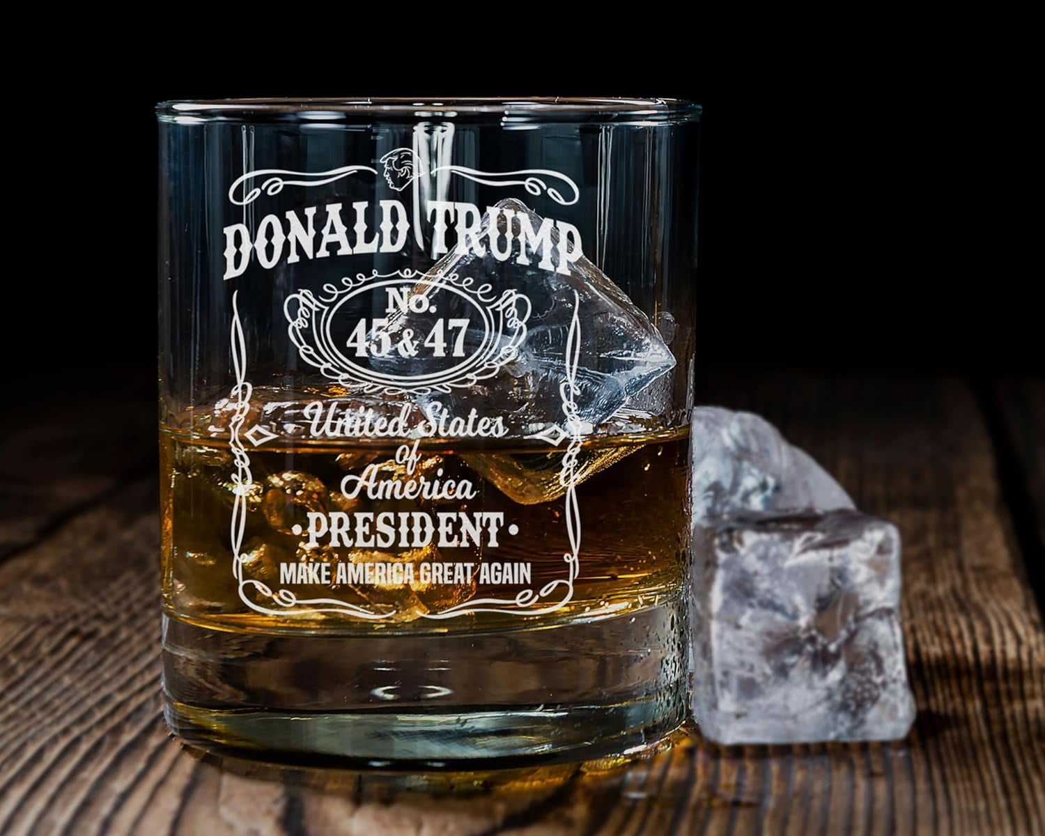 Donald Trump Presidency Design Whiskey Glass, MAGA with This Whiskey ...