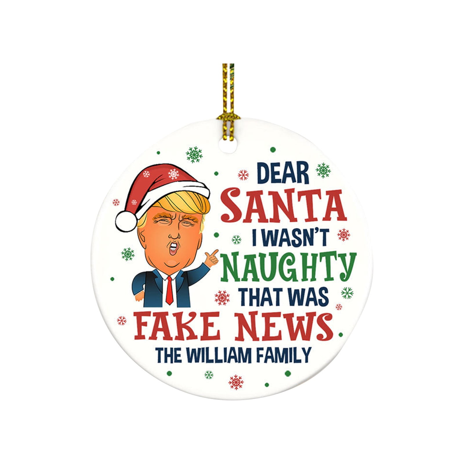 Donald Trump Santa All I Want For Christmas Ornament, Trump Christmas ...