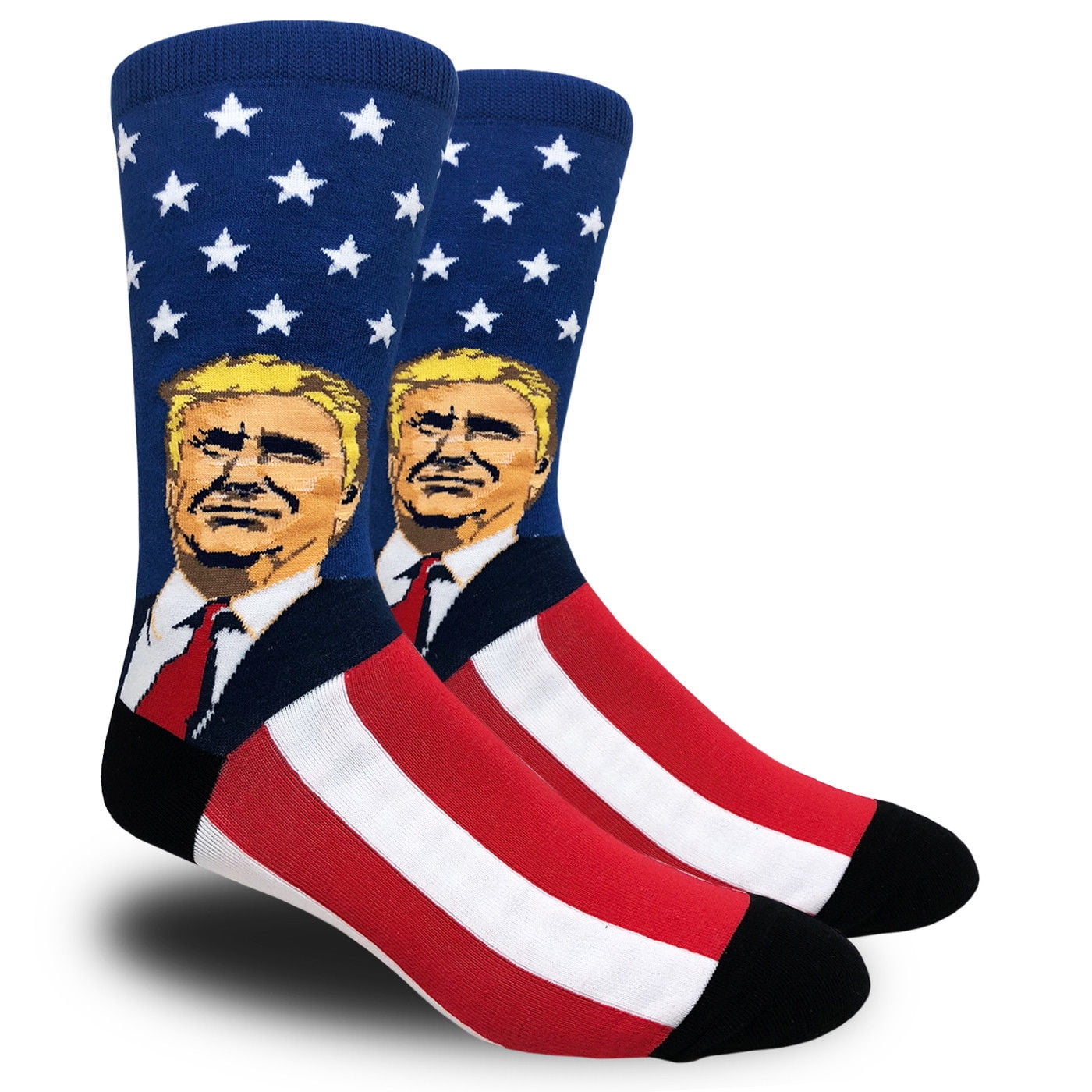 Flattering Men's Donald Trump Crew Socks, Full Color MAGA, 80% Cotton ...