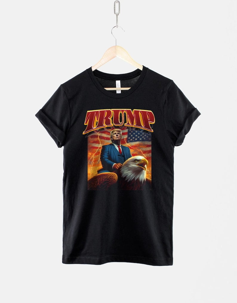 Donald Trump T-Shirt President Trump Flying Eagle Nostalgia USA Vintage ...