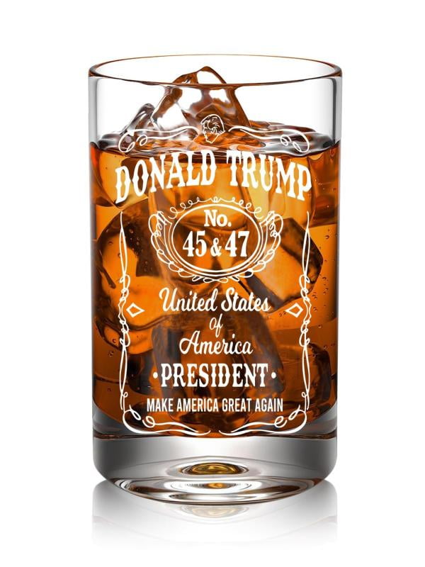 Donald Trump Whiskey Glass – 11 Oz Trump Glassware with “President ...