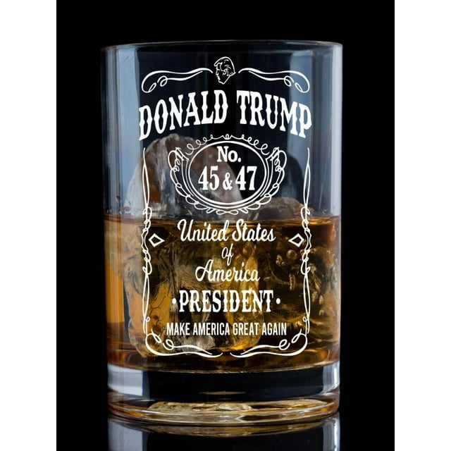 Donald Trump Whiskey Glass – 11 Oz Trump Glassware with “President ...