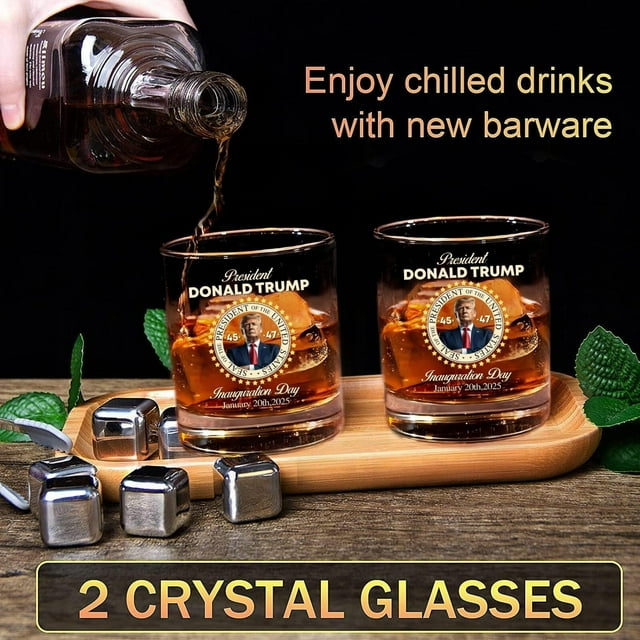 Donald Trump Whiskey Glass 11 oz, Right Wing, Conservative Gift, Trump ...