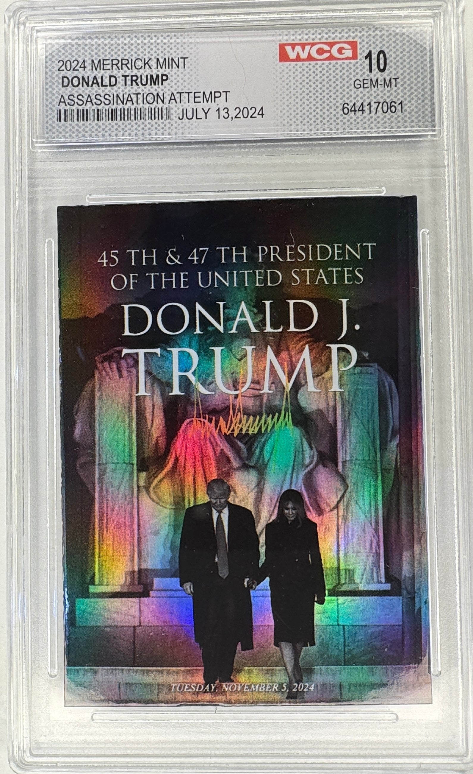 Donald and Melania Trump Historical Collectible Card – GEM-MT 10 ...