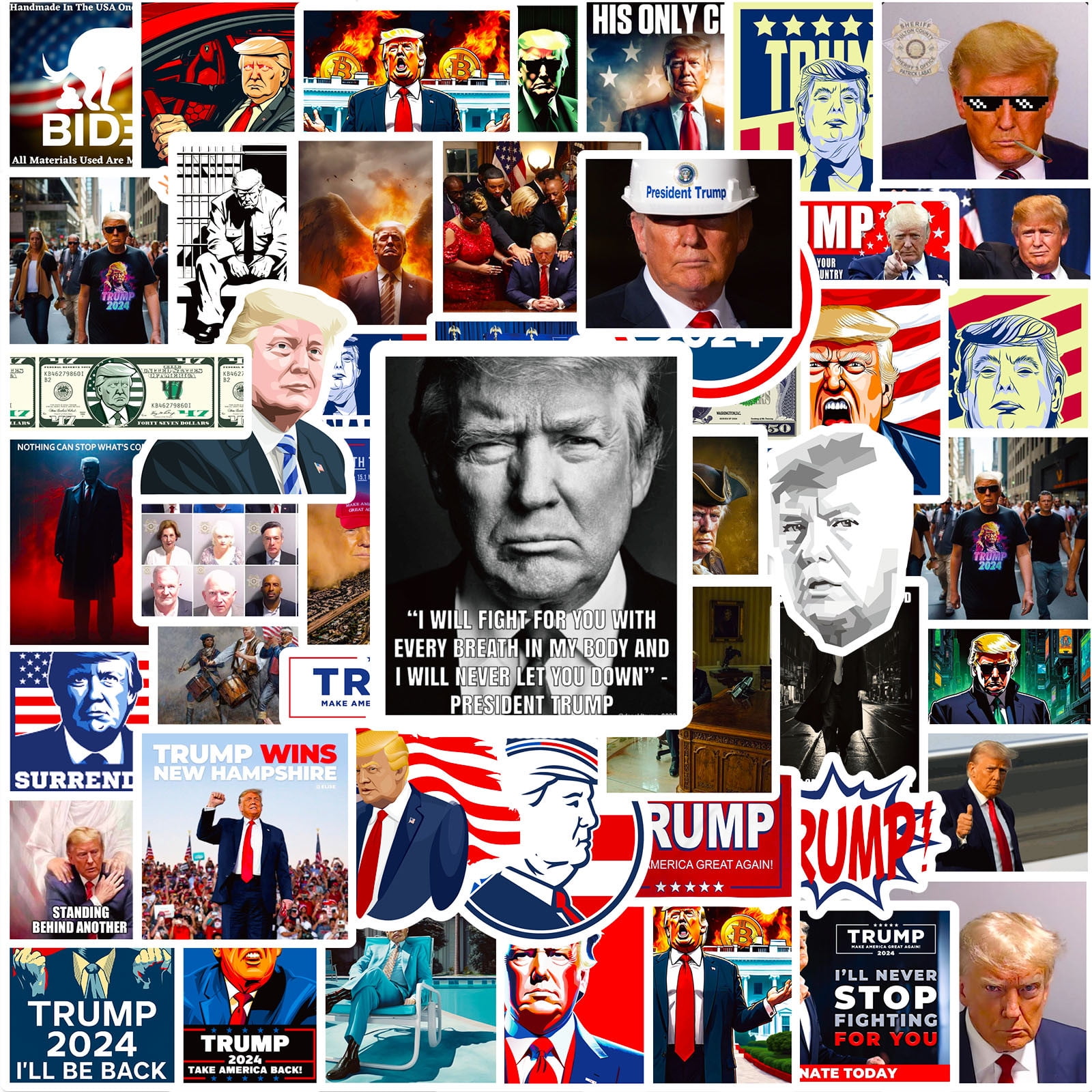 Donald trump gifts-Donald Trump Stickers Pack - 50 PCS Vinyl Waterproof ...